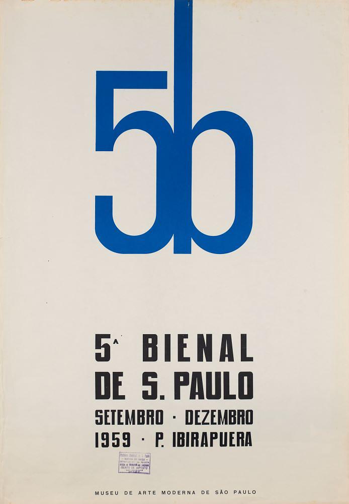 Cartaz da 5ª Bienal de São Paulo | Enciclopédia Itaú Cultural